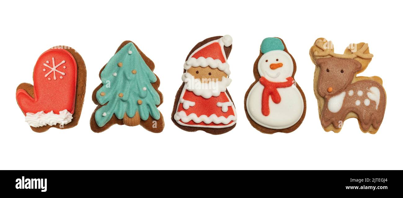 Christmas composition. Xmas winter gingerbread sweet food background ...