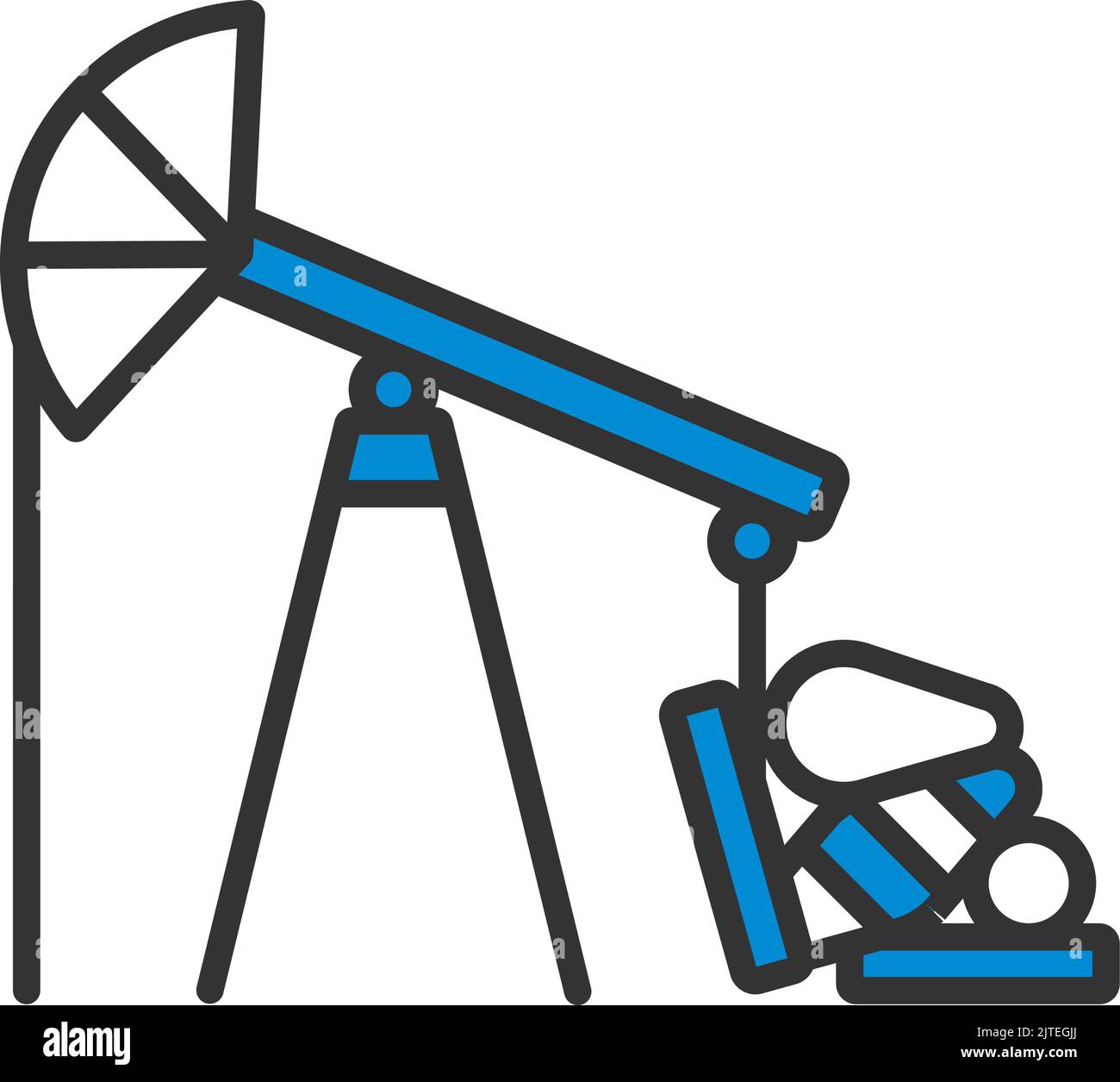 Oil Pump Icon. Editable Bold Outline With Color Fill Design. Vector ...
