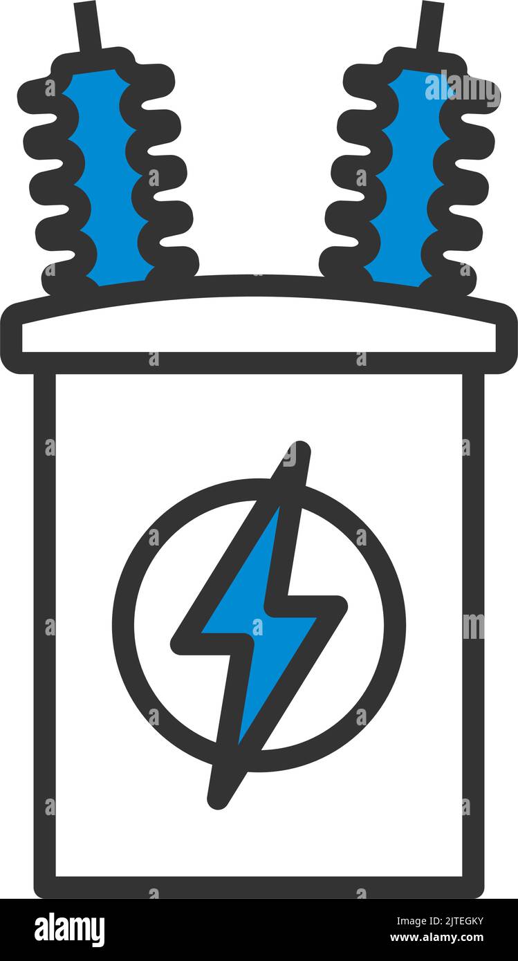 Electric Transformer Icon. Editable Bold Outline With Color Fill Design ...