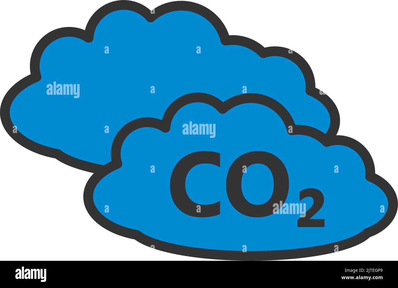 CO 2 Cloud Icon. Editable Bold Outline With Color Fill Design. Vector ...