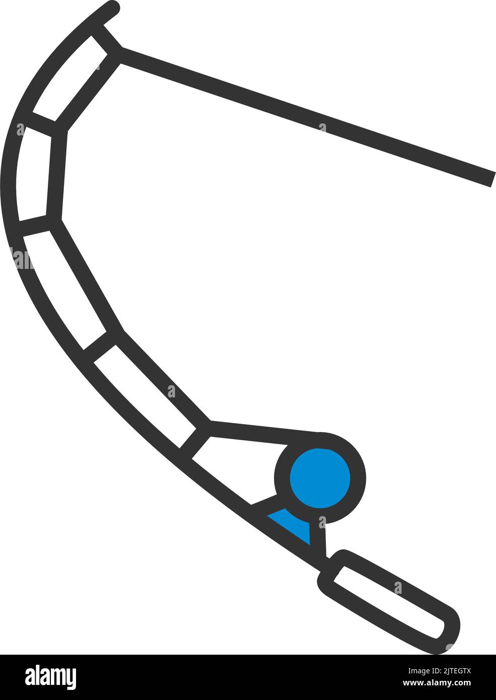 Icon Of Curved Fishing Tackle. Editable Bold Outline With Color Fill ...