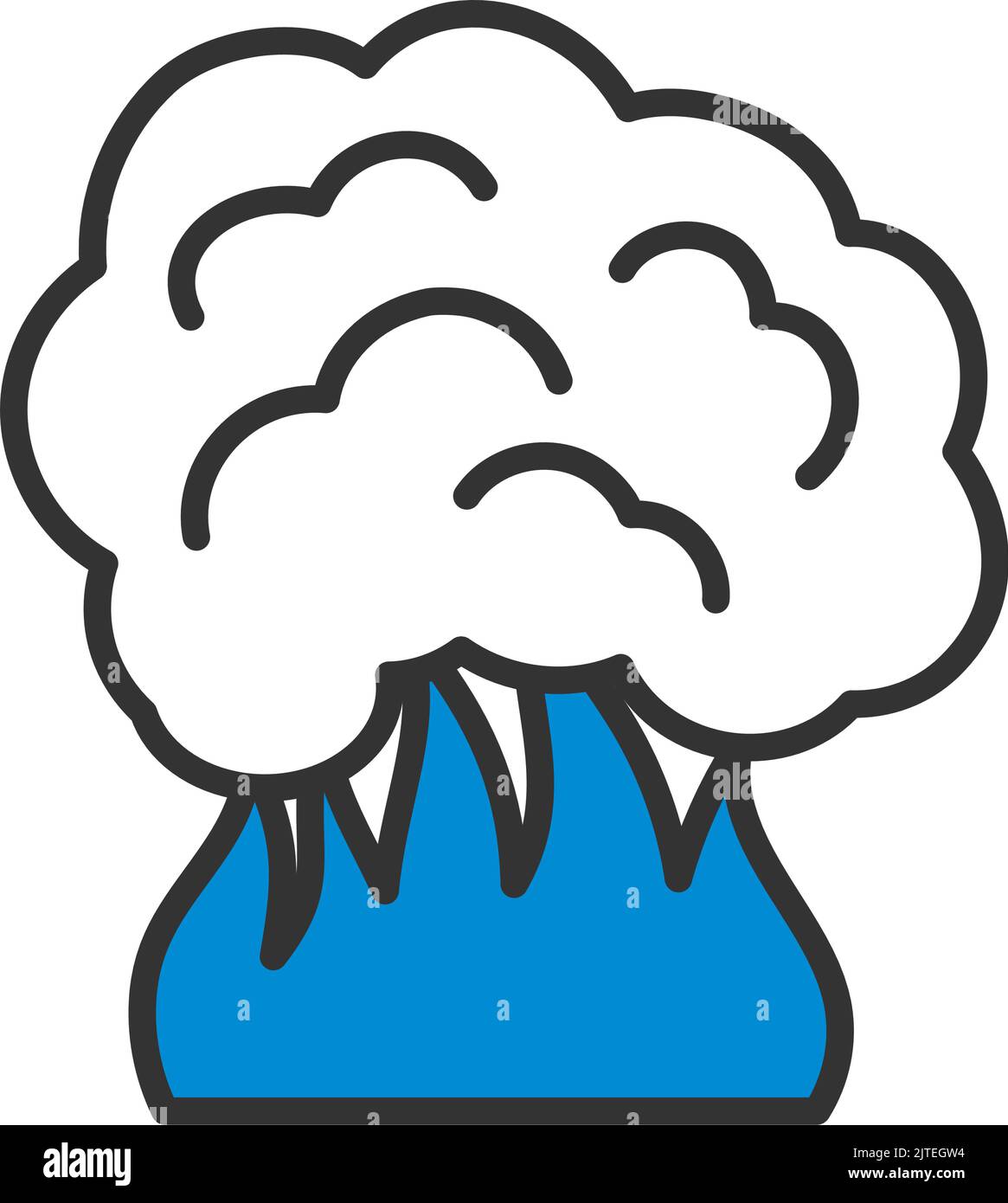 Fire And Smoke Icon. Editable Bold Outline With Color Fill Design ...