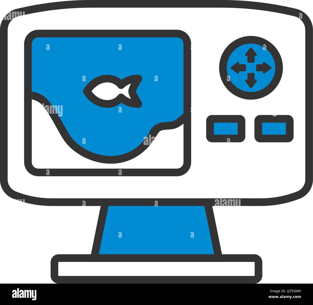 Icon Of Echo Sounder. Editable Bold Outline With Color Fill Design ...
