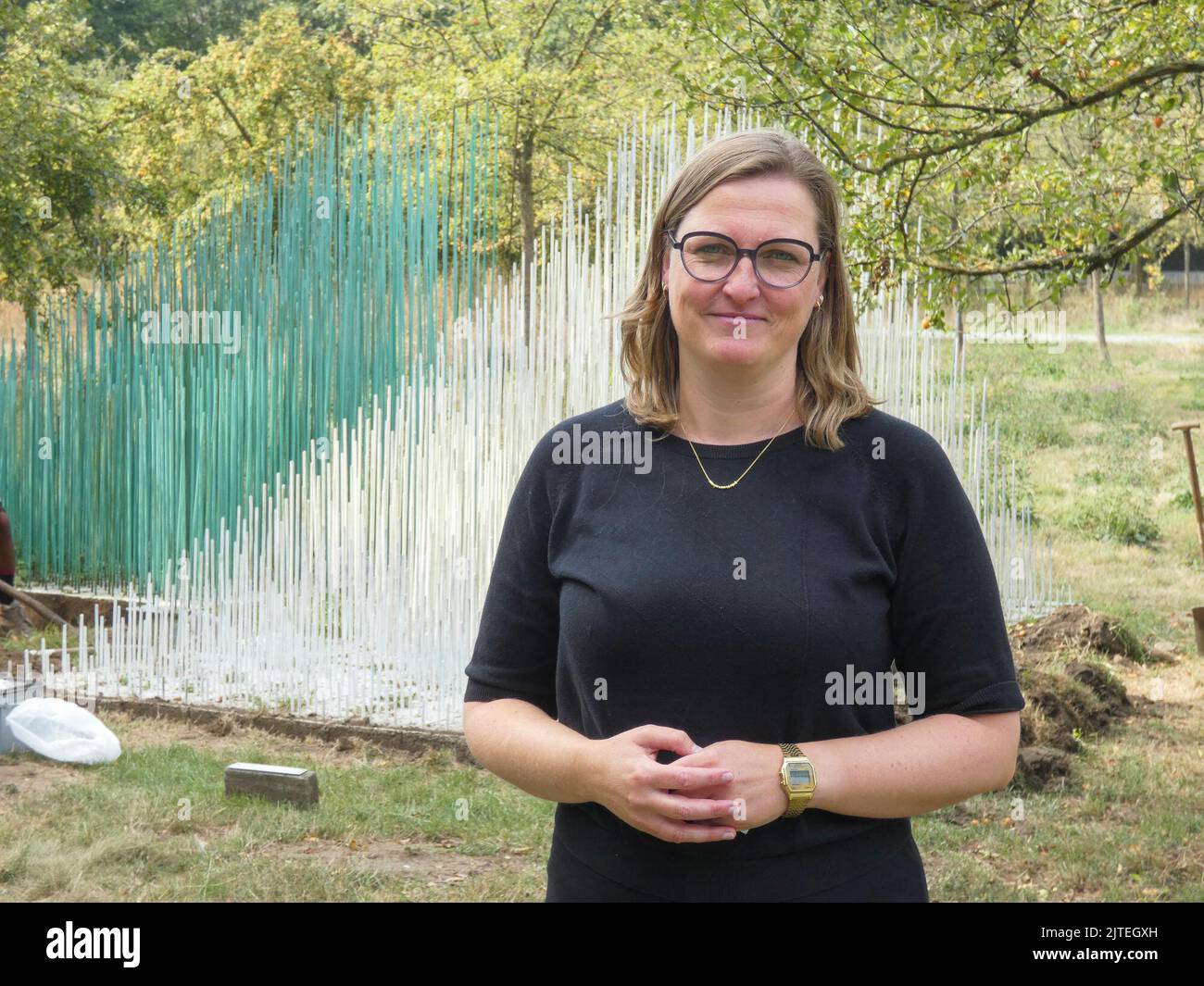 Antwerp, Belgium, 30 August 2022. Middelheim museum director Sara Weyns ...