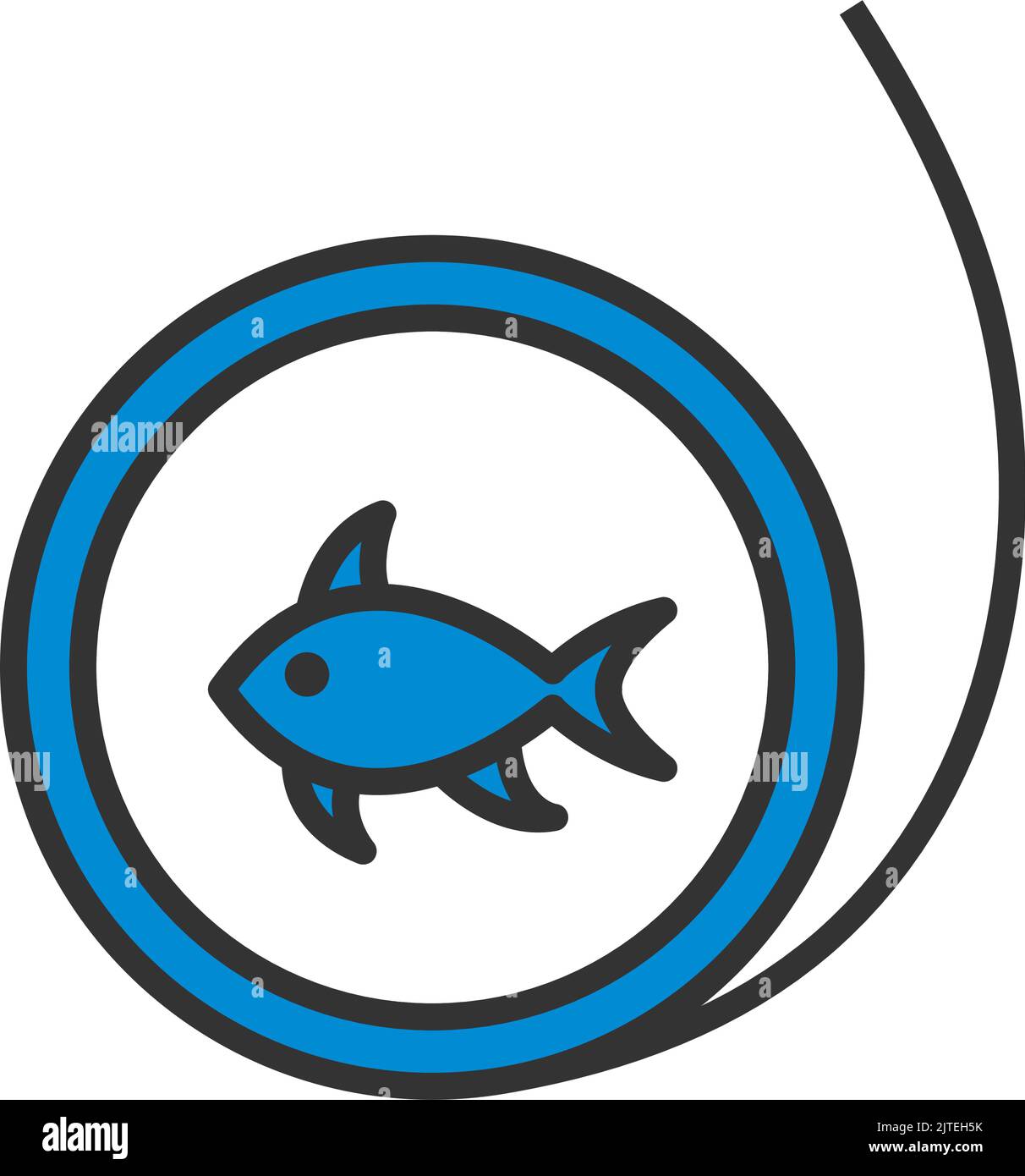 Icon Of Fishing Line. Editable Bold Outline With Color Fill Design ...