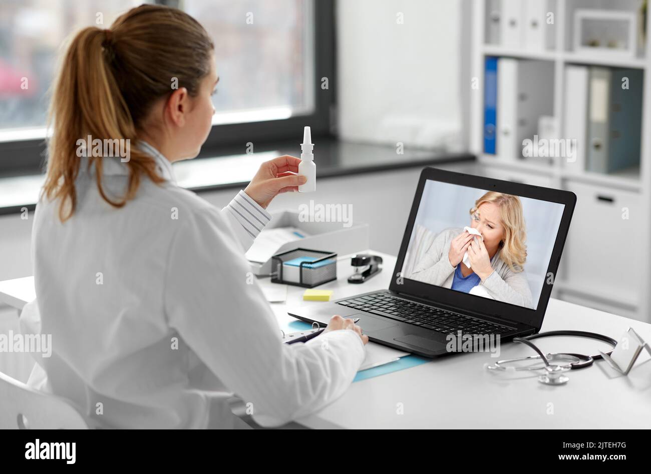 doctor having video call with patient at hospital Stock Photo - Alamy