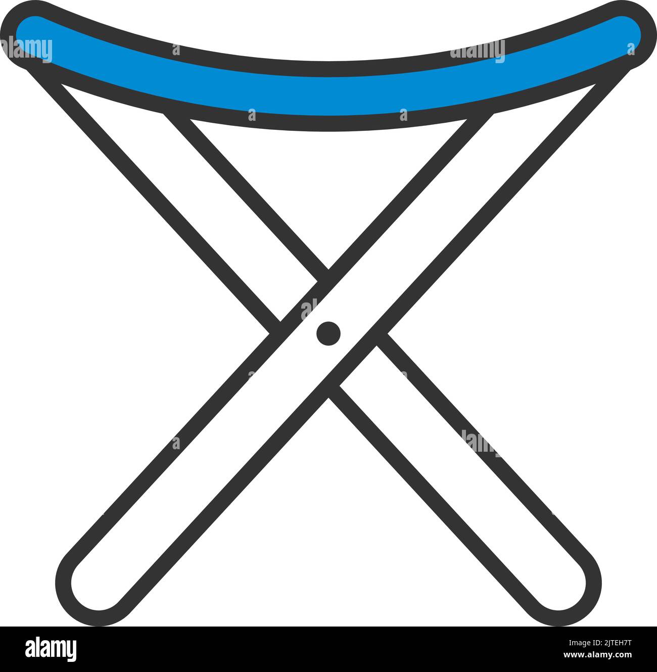 Icon Of Fishing Folding Chair. Editable Bold Outline With Color Fill ...