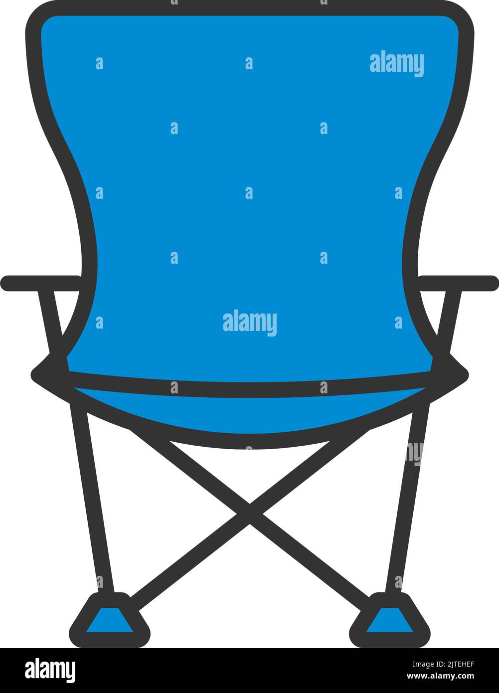 Icon Of Fishing Folding Chair. Editable Bold Outline With Color Fill ...