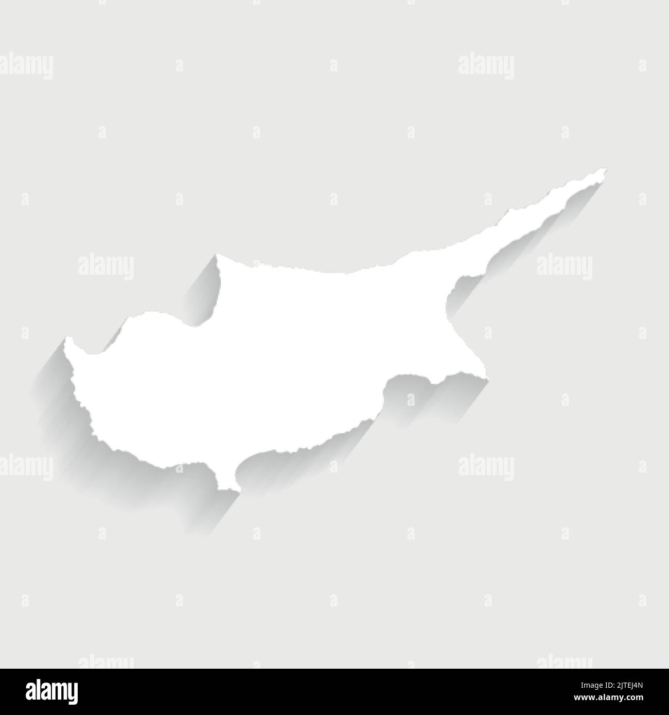 Simple white Cyprus map on gray background, vector, illustration, eps ...