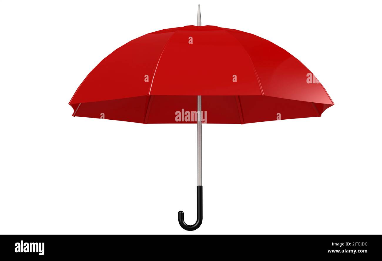 Red umbrella isolated on white background, 3d rendering Stock Photo - Alamy