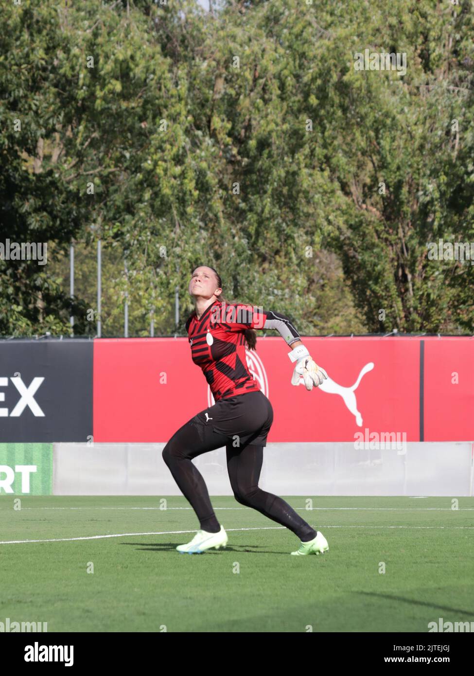 Italy, Milan 28th Aug, GK Laura Giuliani AC Milan woman team, warming ...