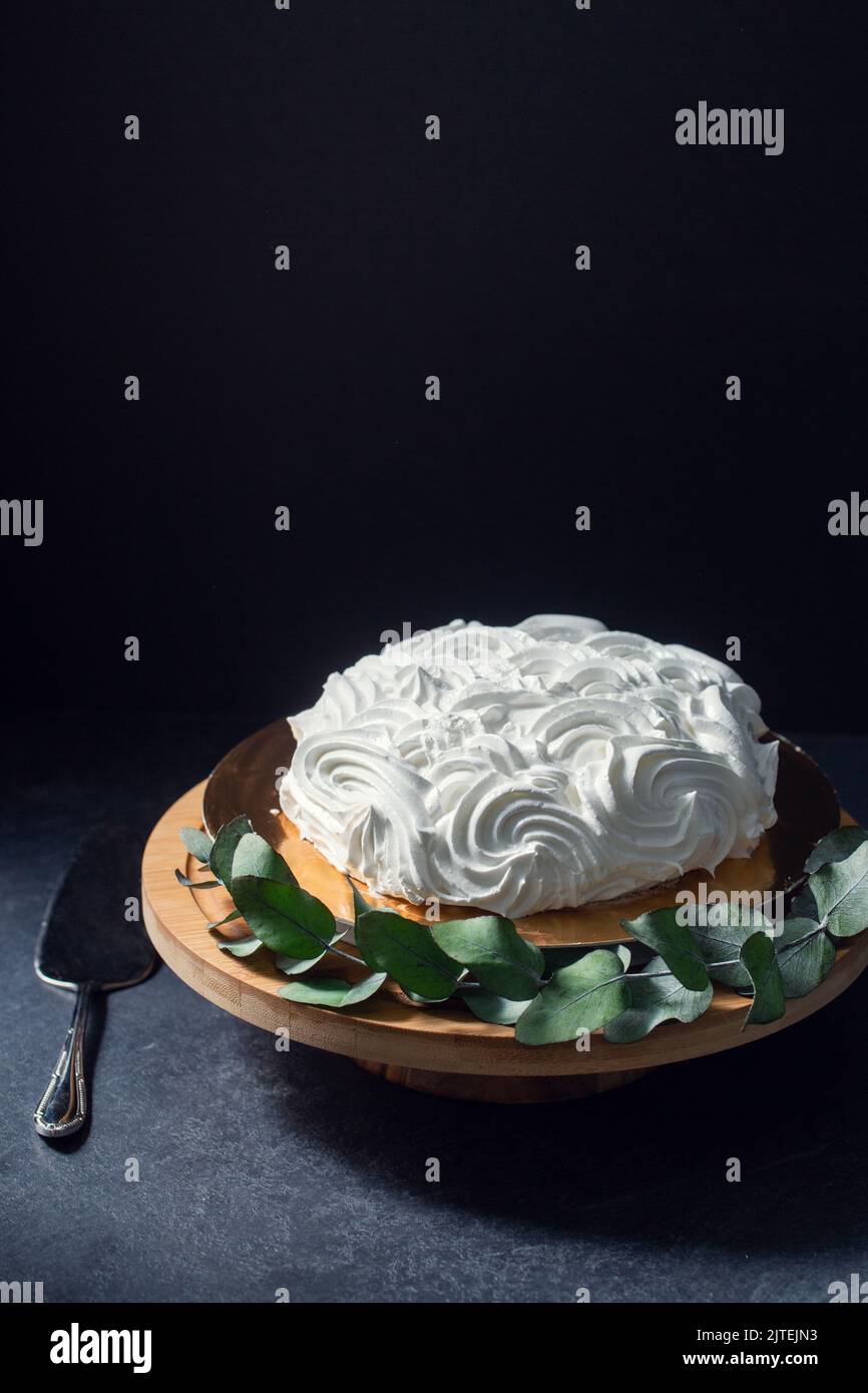 close up of zephyr cake on wooden stand Stock Photo - Alamy