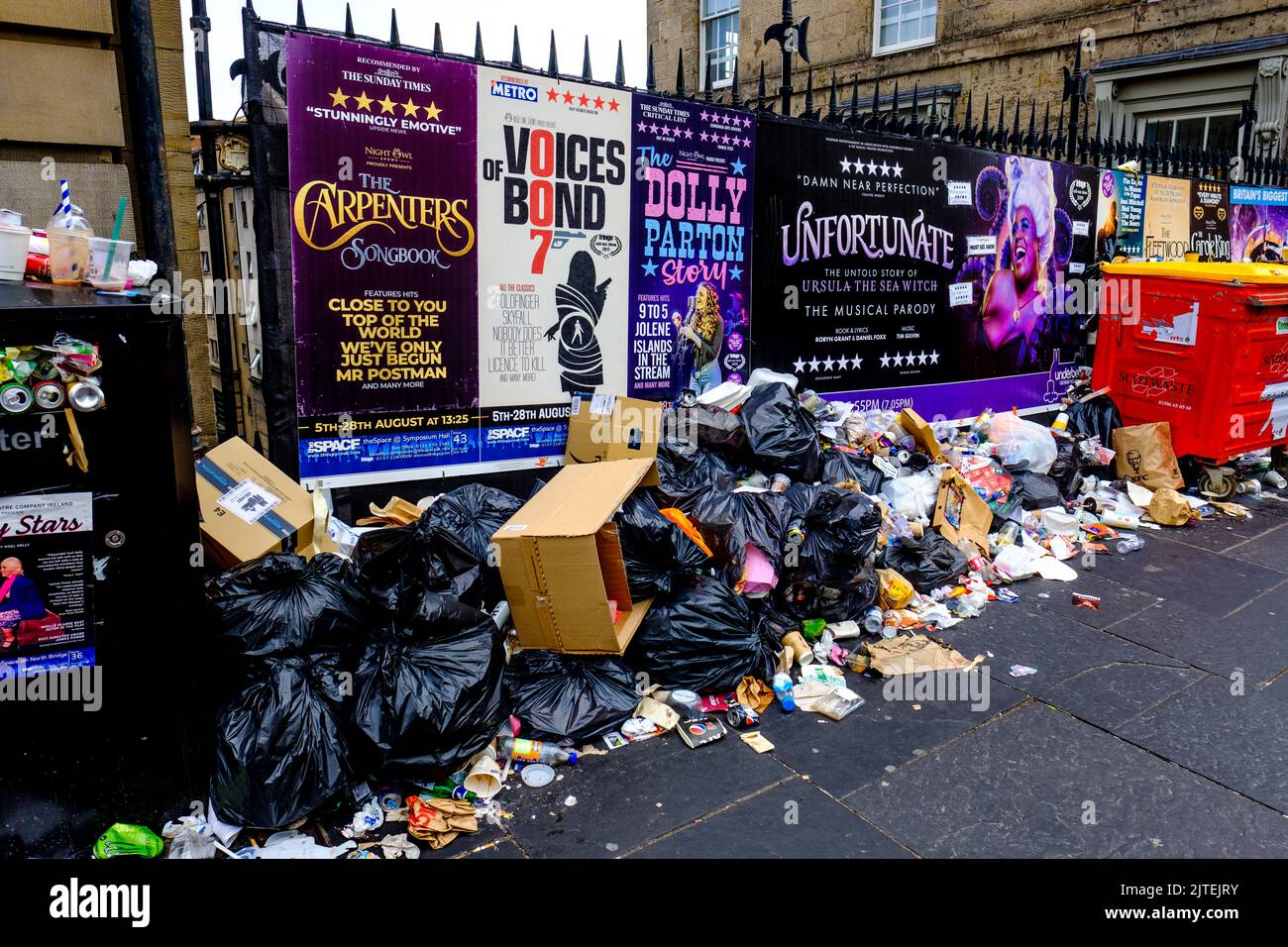 Rubbish piles up in the streets of Edinburgh, Scotland's capital city ...