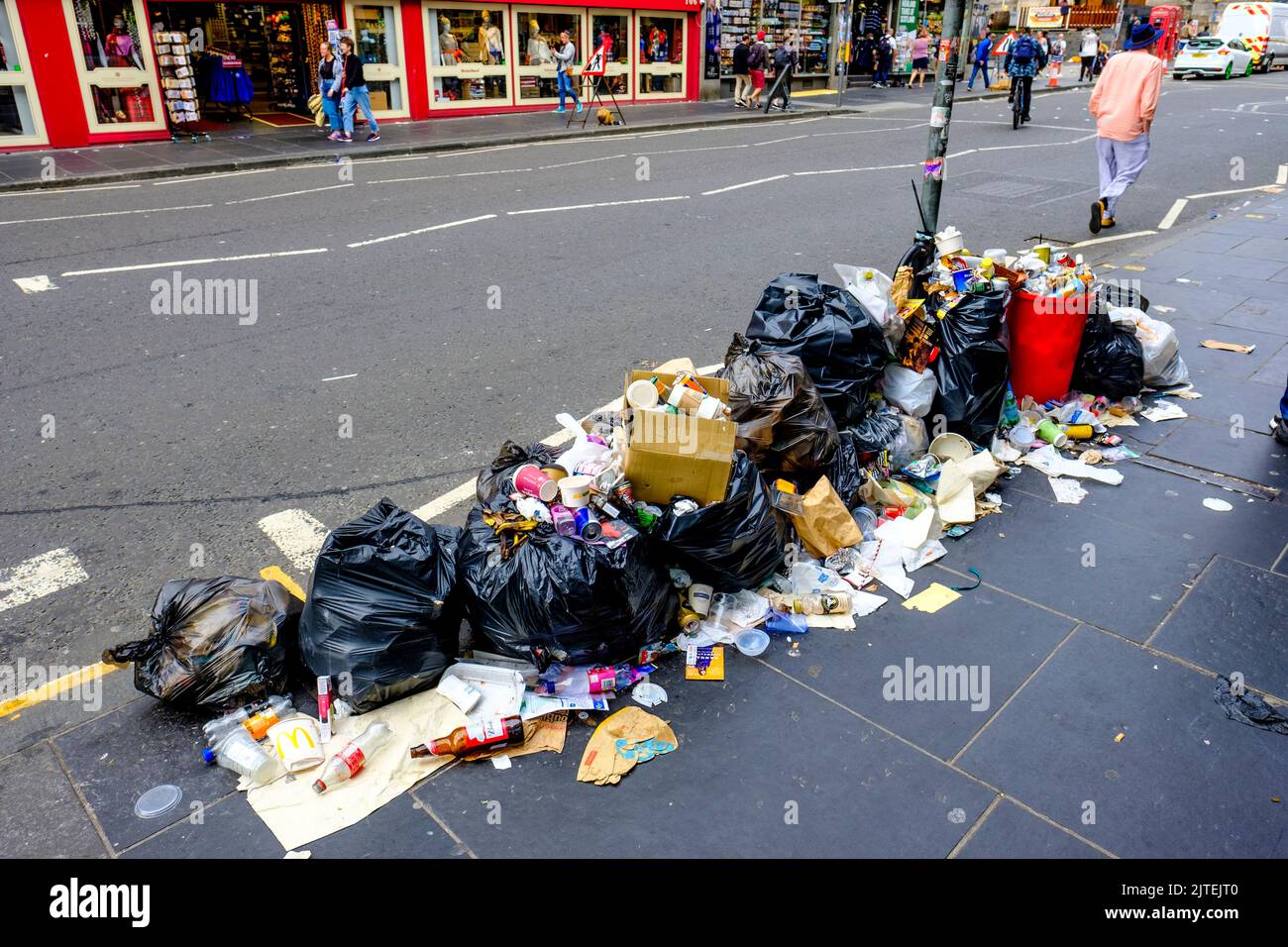 Rubbish piles up in the streets of Edinburgh, Scotland's capital city ...