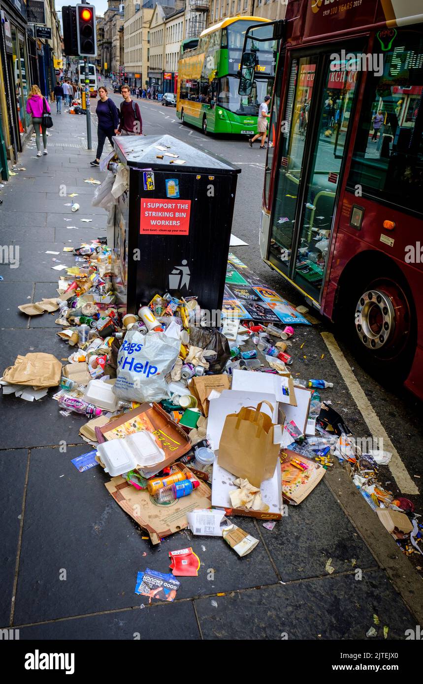 Rubbish piles up in the streets of Edinburgh, Scotland's capital city ...