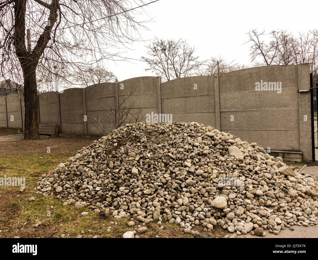 Pile of stones in a garden Stock Photo - Alamy