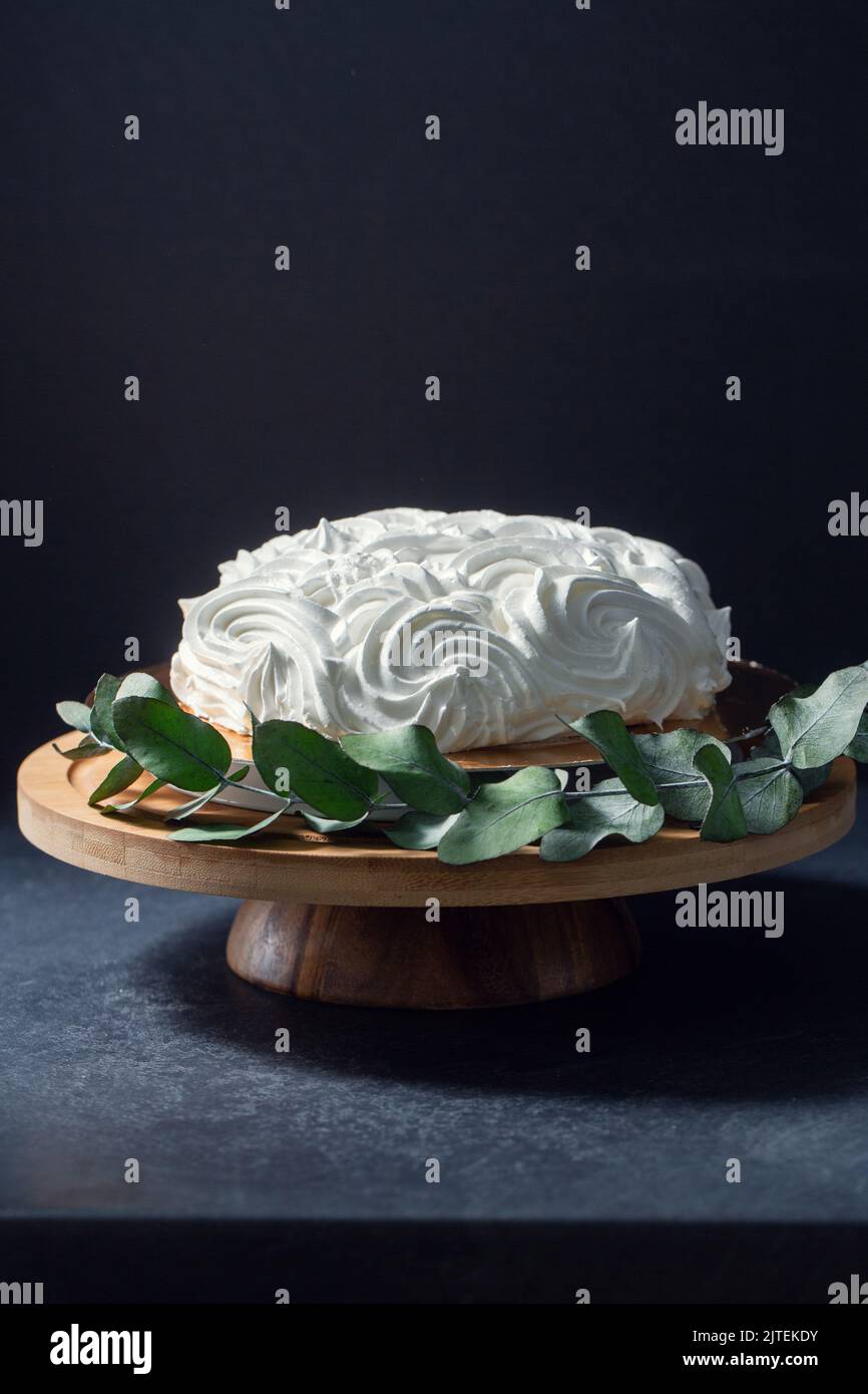close up of zephyr cake on wooden stand Stock Photo - Alamy