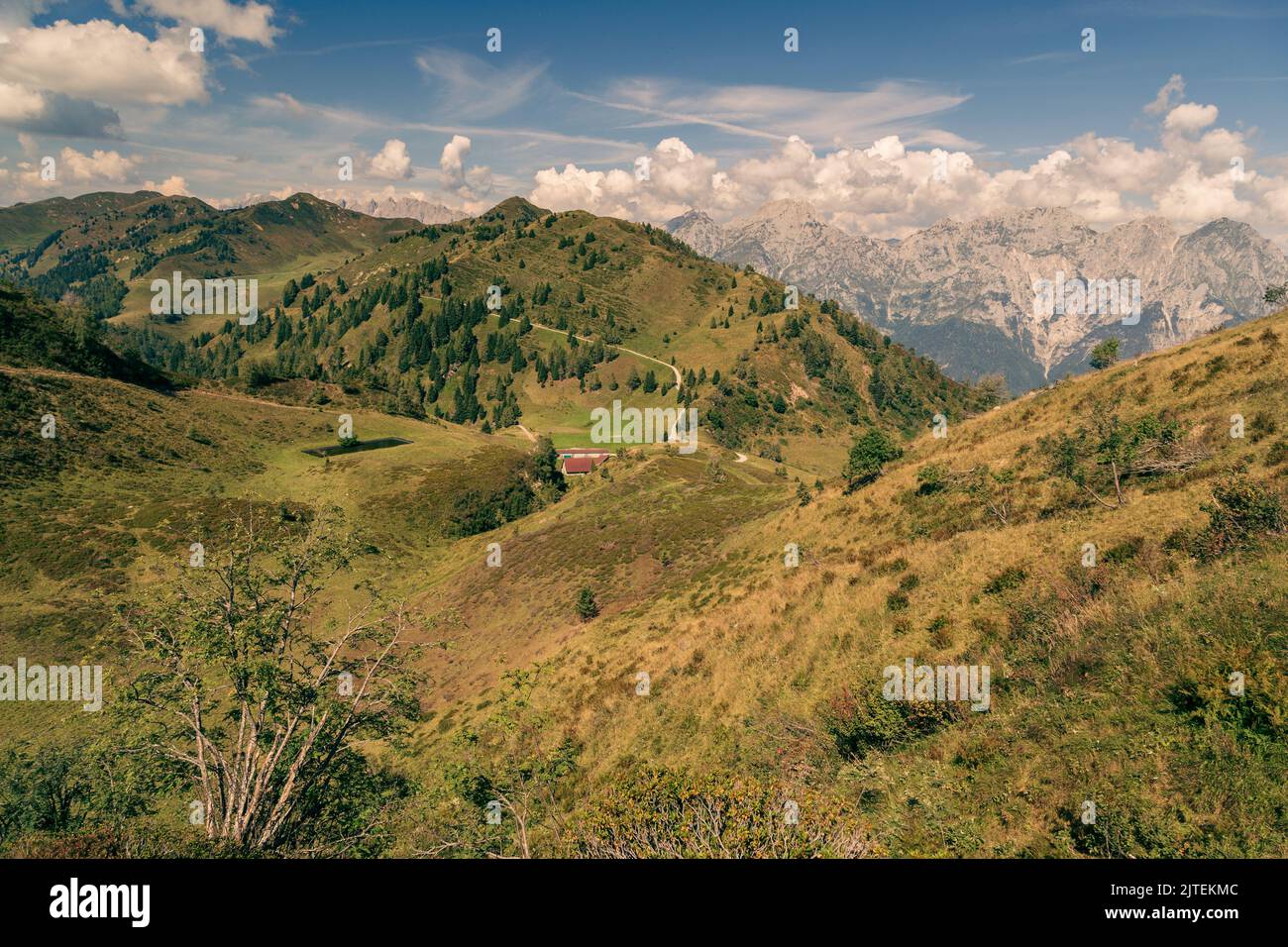 September sunny day in the alps of Friuli-Venezia Giulia, Italy Stock ...