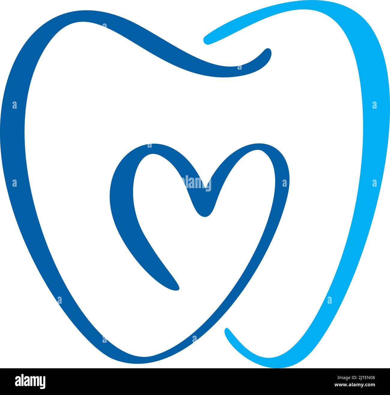 Blue tooth and heart icon. Dentistry symbol. Medical sign. Dentalhealth ...