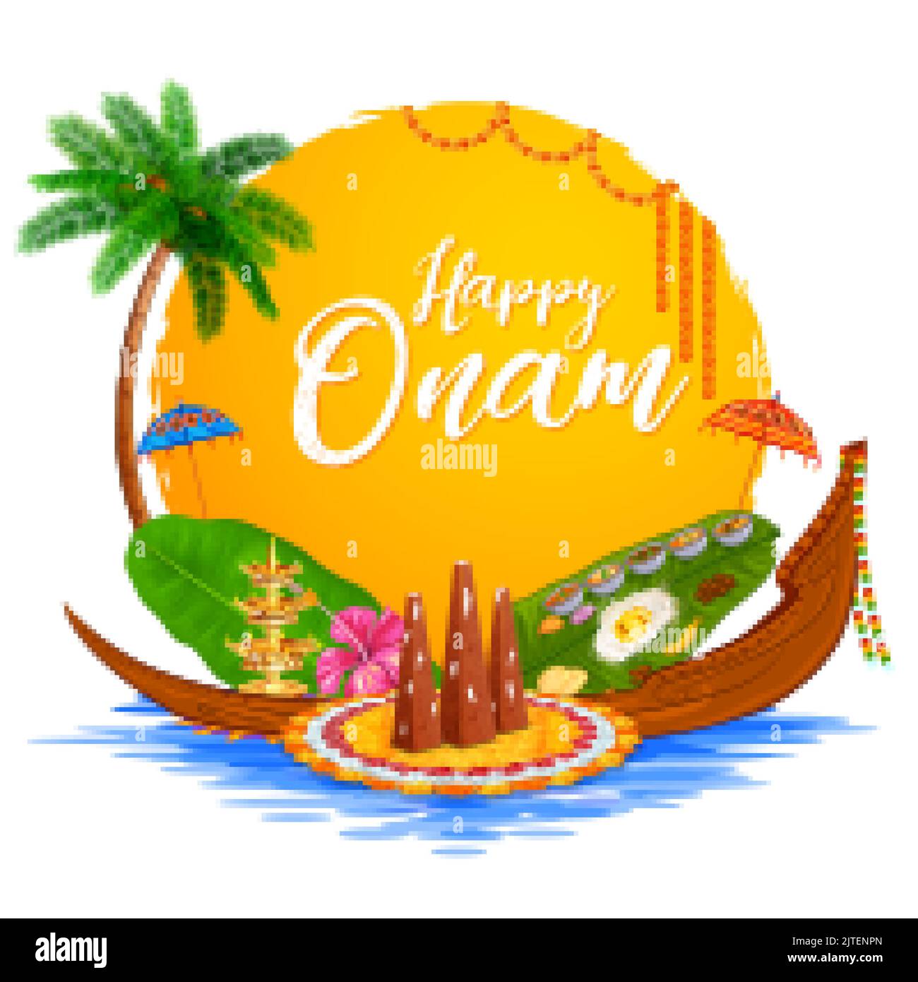 Onam celebration background for Happy Onam festival of South India ...