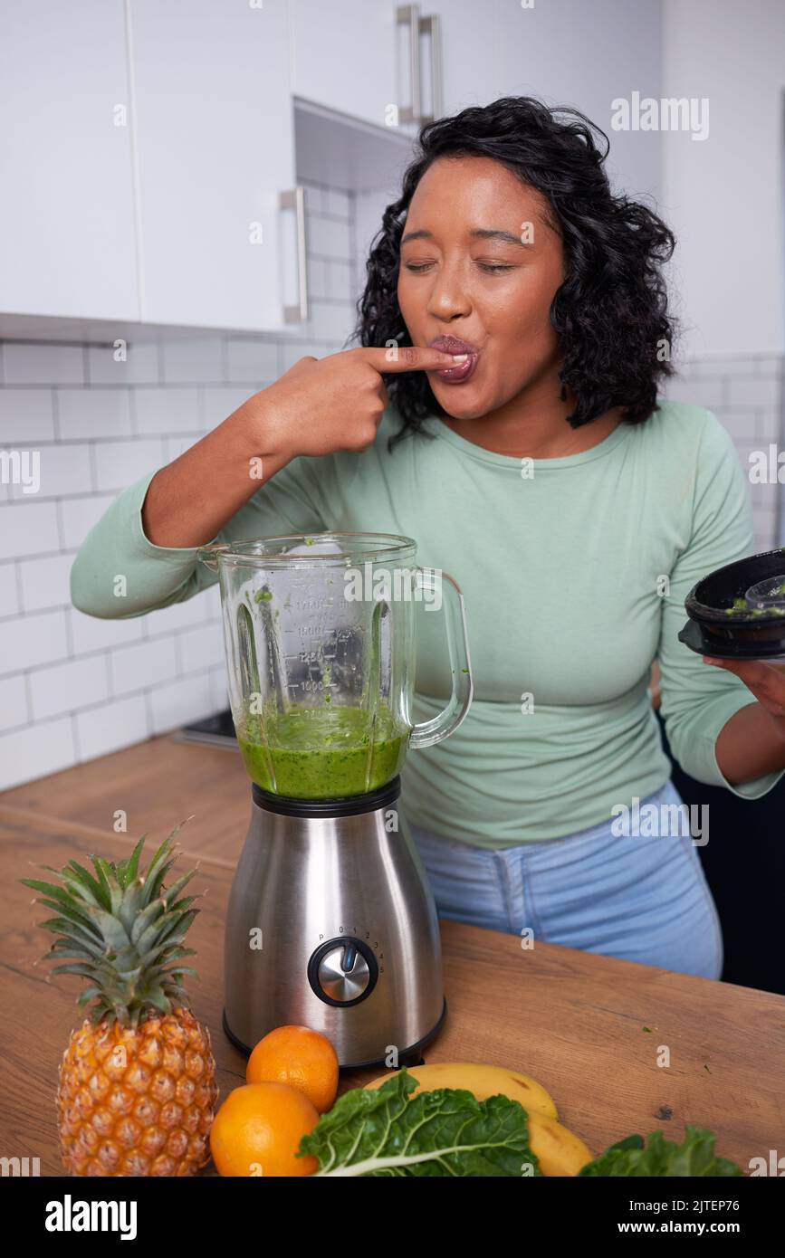 Green smoothie made spinach pineapple hi-res stock photography and ...