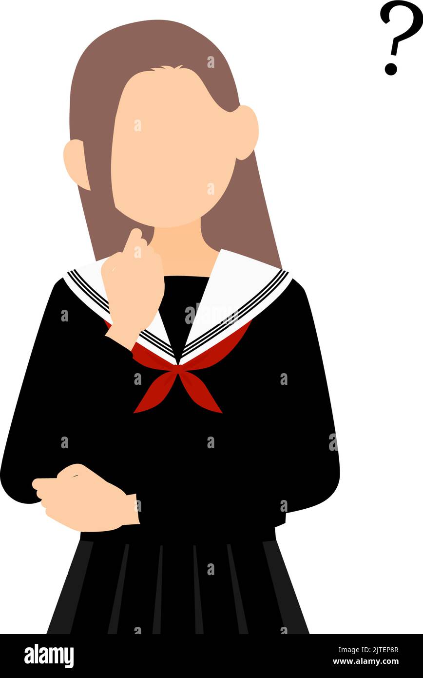 Teenager thinking school japanese Stock Vector Images - Alamy