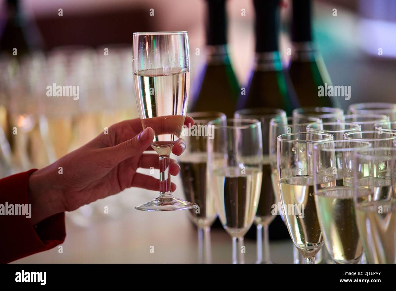 White wine in a glass a party Stock Photo - Alamy
