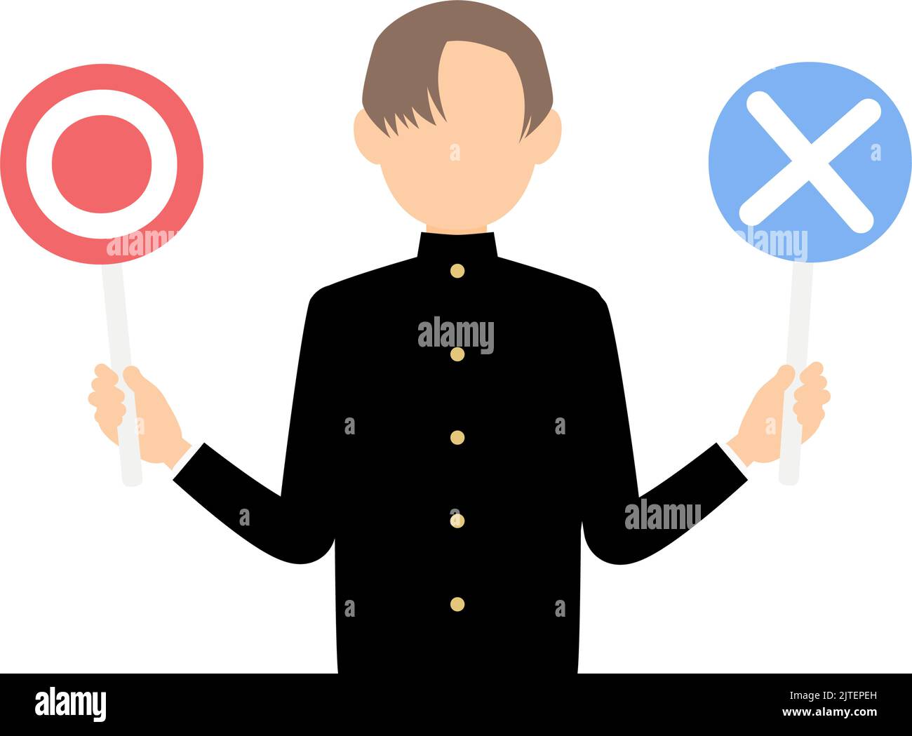 Boy wearing school uniform, Have a marbled stick for answering questions Stock Vector Image ...