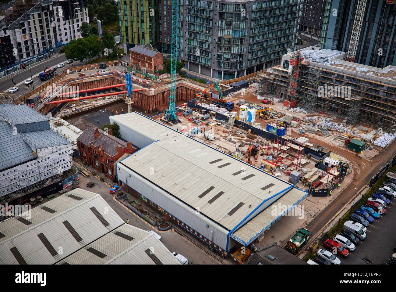 Greengate is an area of Salford, Greater Manchester, deep excavation ...