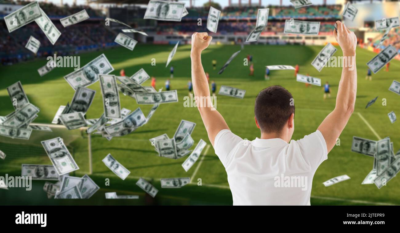 Back view man raised fist hi-res stock photography and images - Alamy