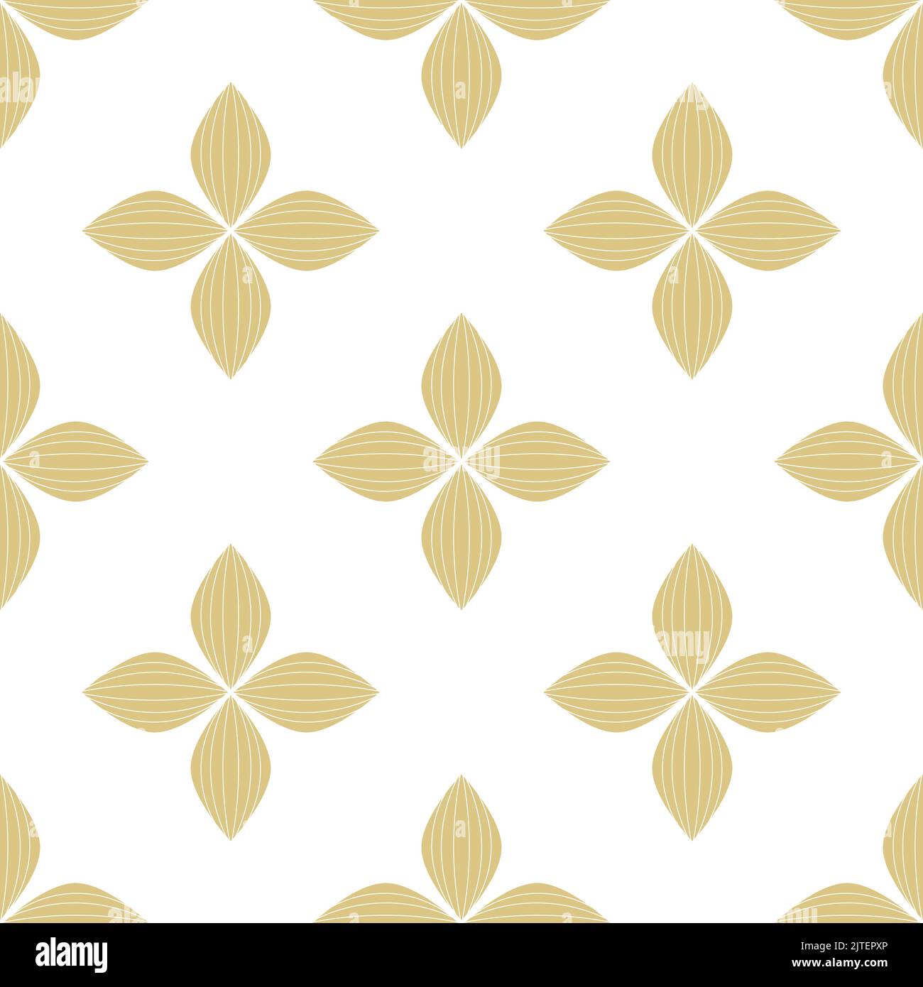 Floral gold seamless pattern wallpaper on white background. Vector ...