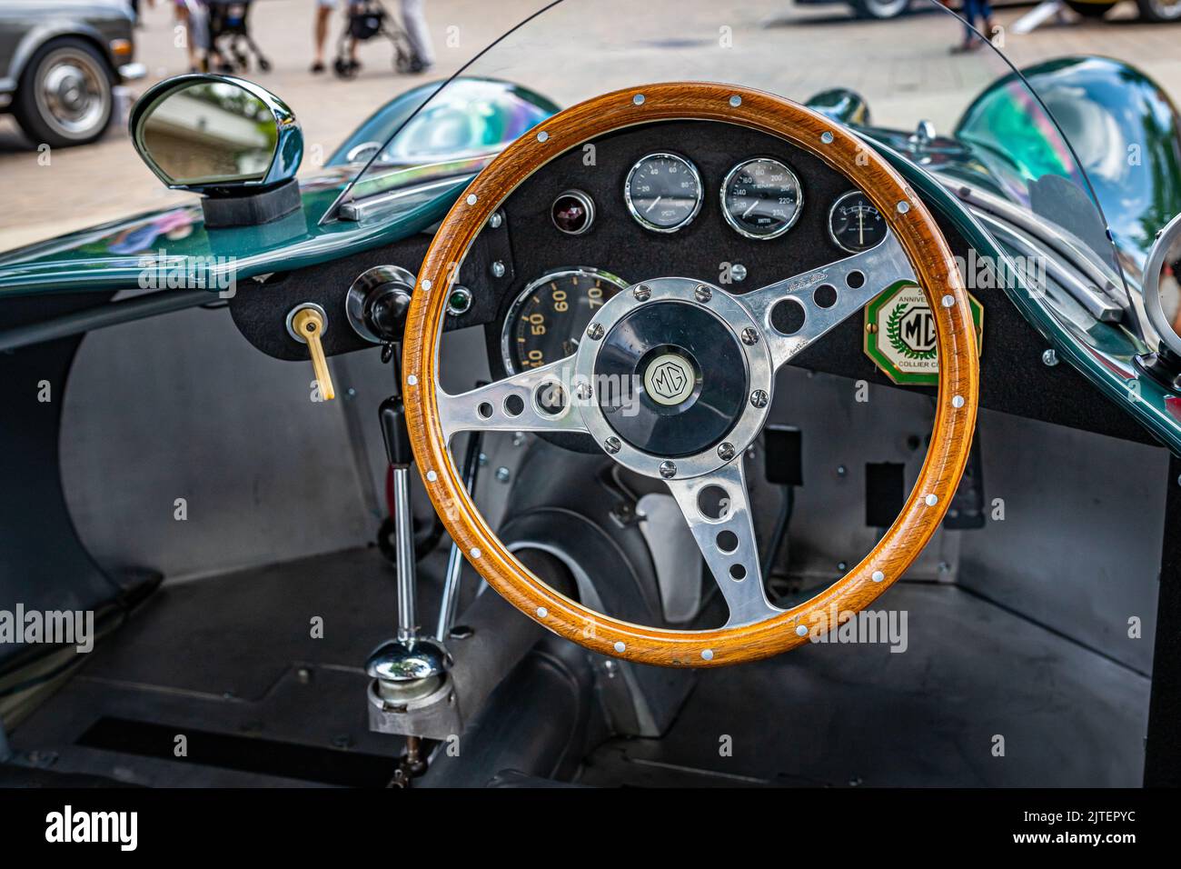 Highlands, NC - June 11, 2022: Close up detail interior view of a 1950 ...