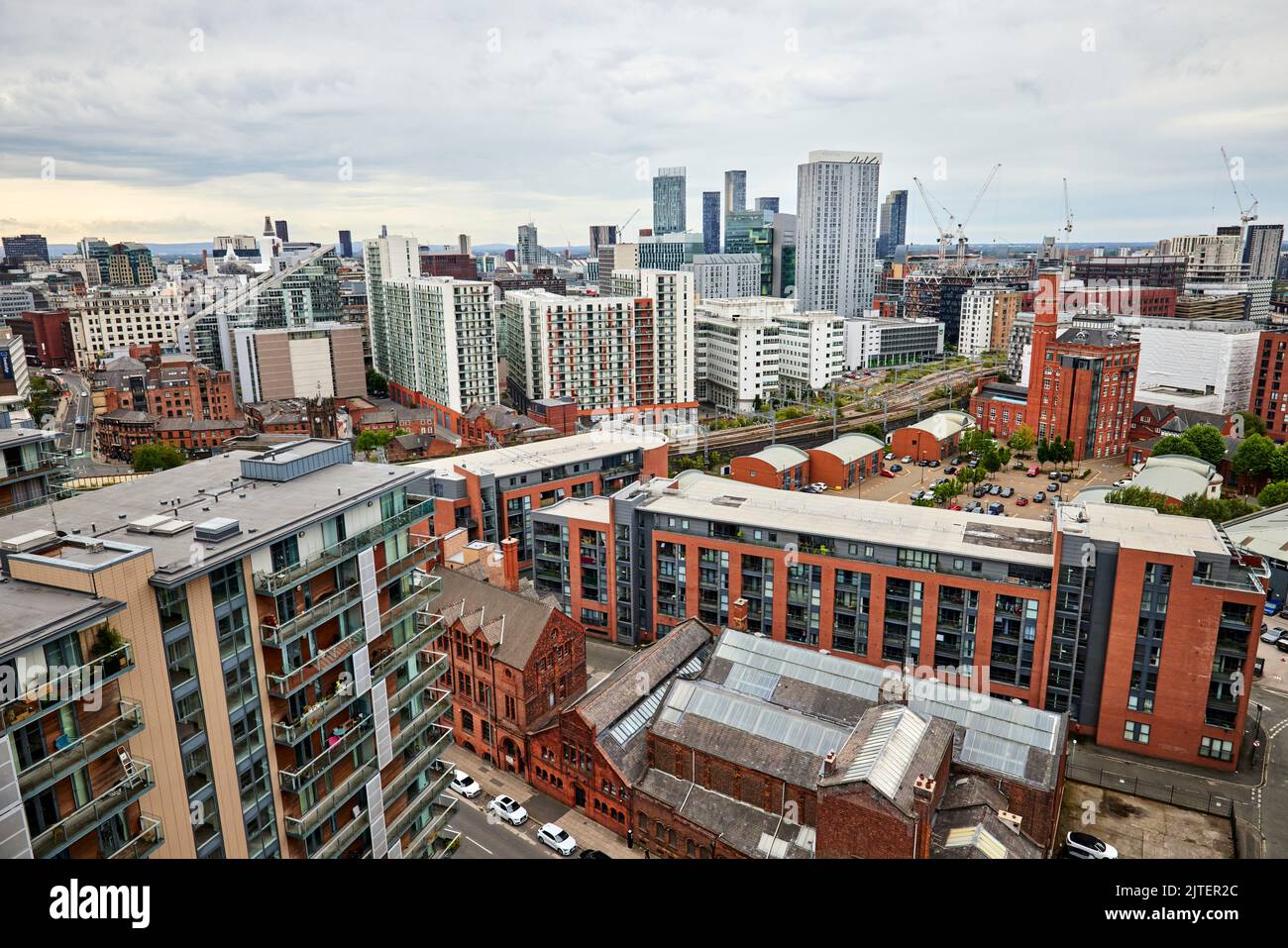 Deva Centre Business Park Manchester surrounded by modern apartments ...