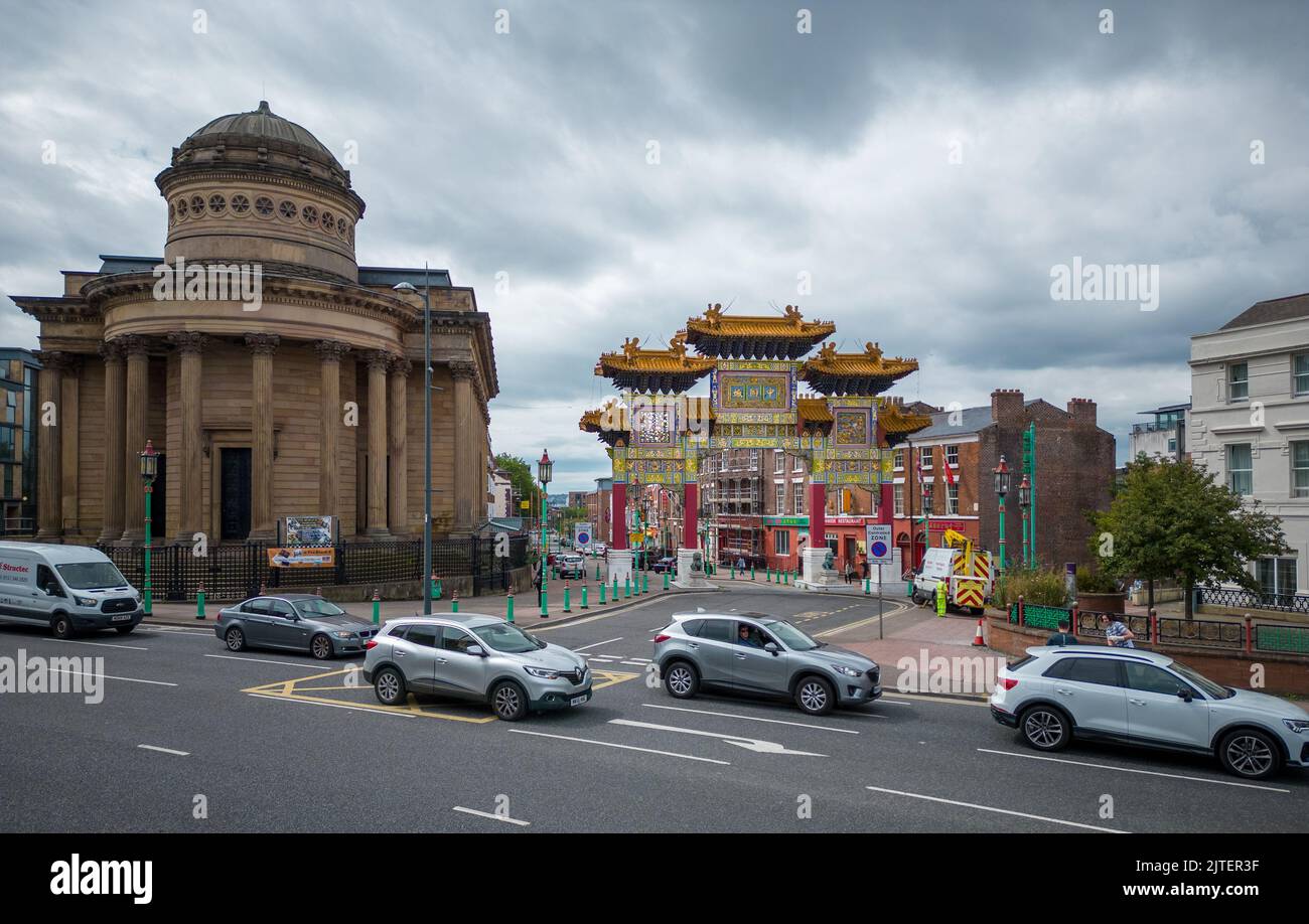 The Chinese Gate in the city of Liverpool - LIVERPOOL, UK - AUGUST 16 ...