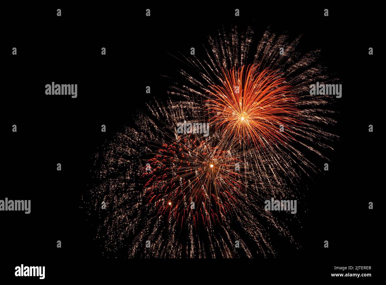 Fireworks High in the Sky Stock Photo - Alamy