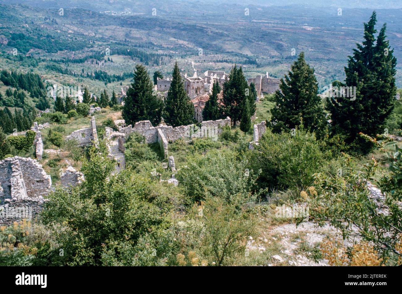 View form the Mystros hill on Mystras (Mistras or Myzithras), a ...