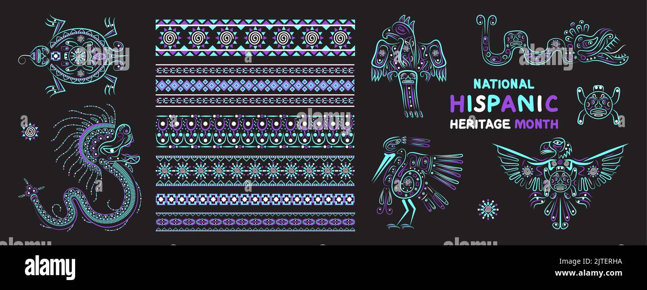 Aztecs, Incas. Latino American poncho ornament vector for card, banner ...