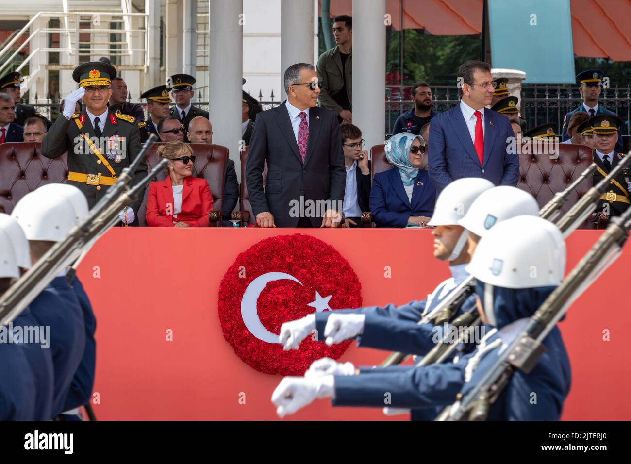 August 30, 2022: Protocol greating the people and soldiers at the ...