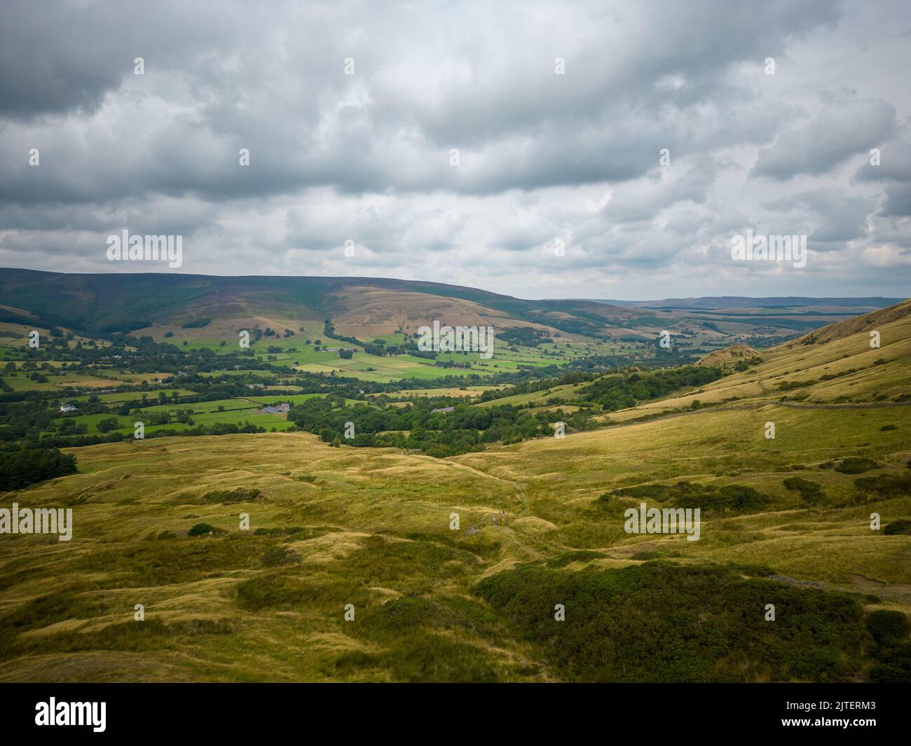 Beautiful landscape and hills at Peak District National Park Stock ...