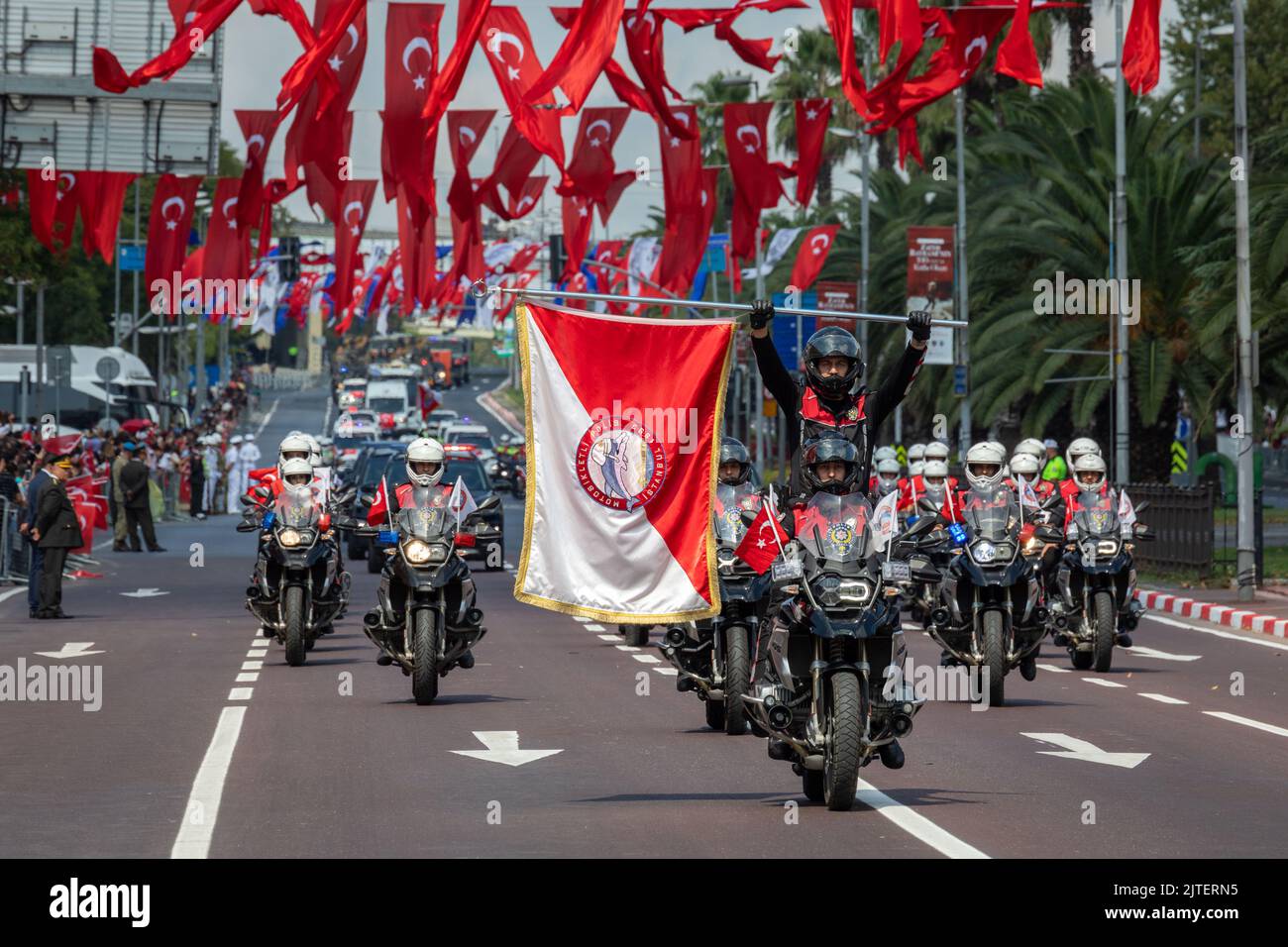 August 30, 2022: The parade of police officers on motorcycles during ...