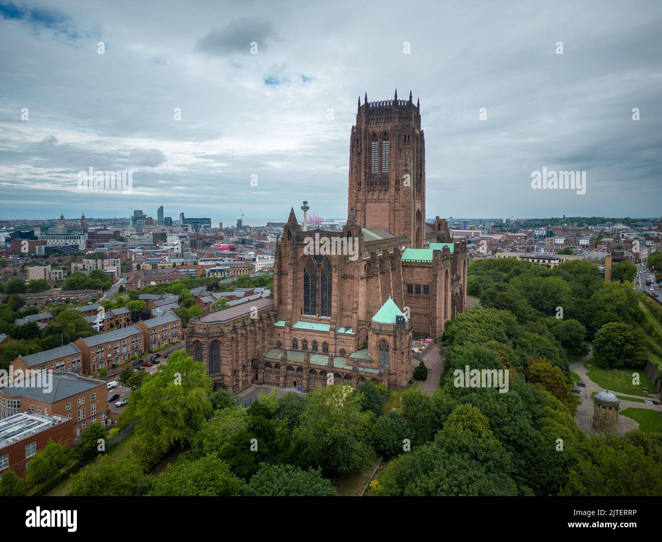 The Cathedral of Liverpool - aerial view Stock Photo - Alamy