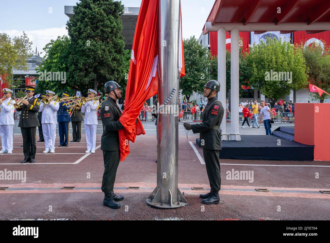 Turkish military istanbul flag parade hi-res stock photography and ...