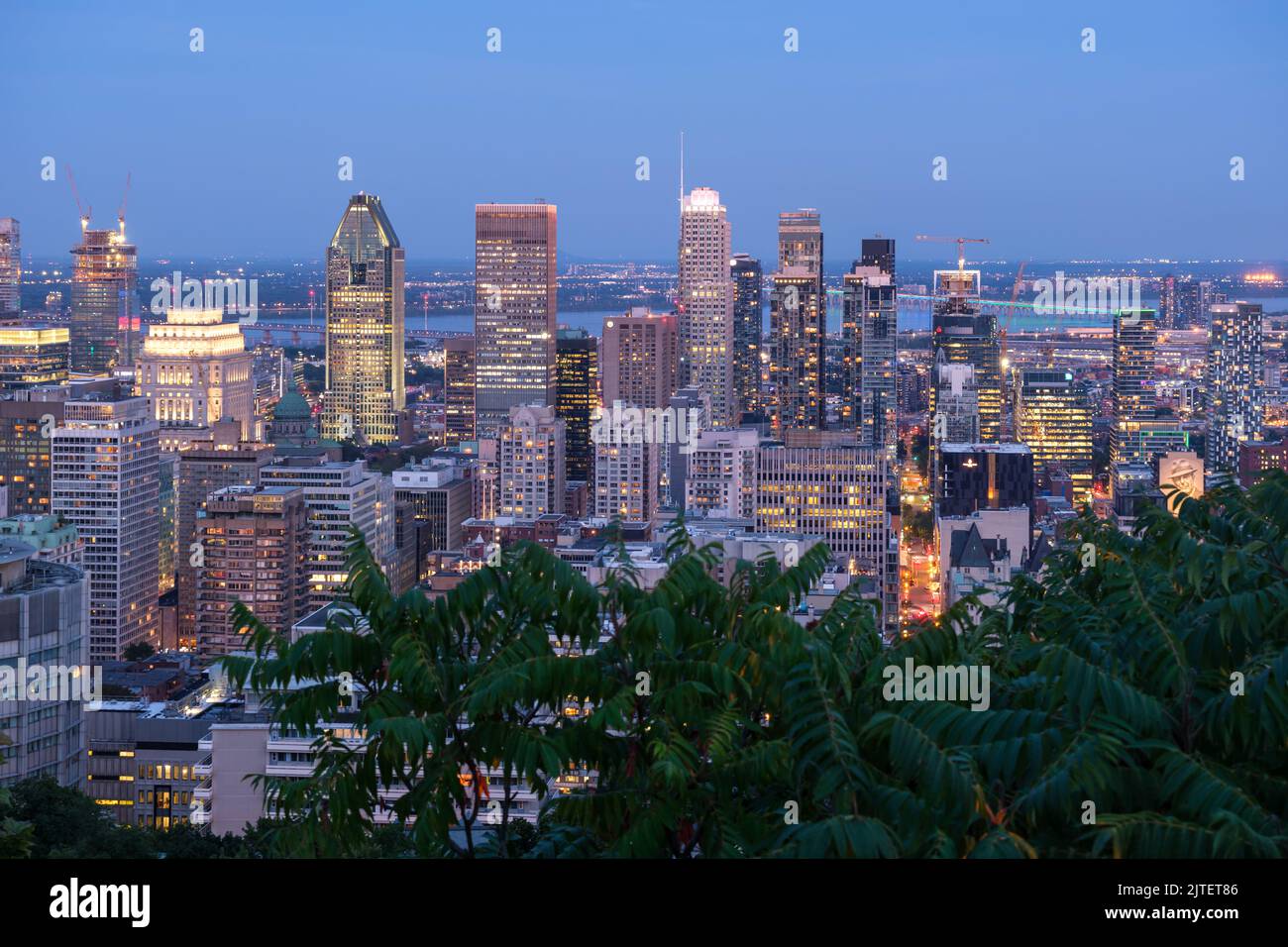 Montreal, CA - 28 June 2022: Montreal skyline at sunset from Kondiaronk ...