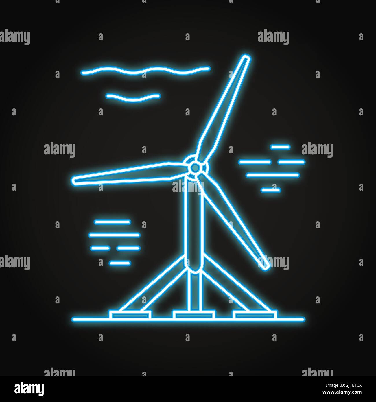 Water turbine neon icon in line style. Tidal energy, eco friendly ... Water turbine neon icon in line style. Tidal energy, eco friendly ...