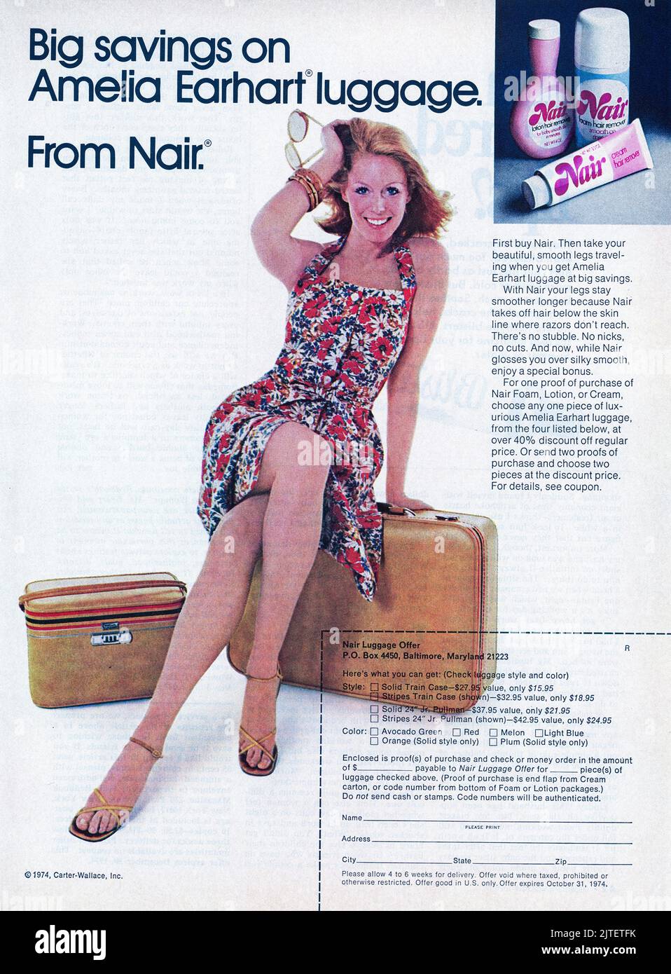 Vintage July 1974 "Redbook" magazine issue advert, USA Stock Photo - Alamy