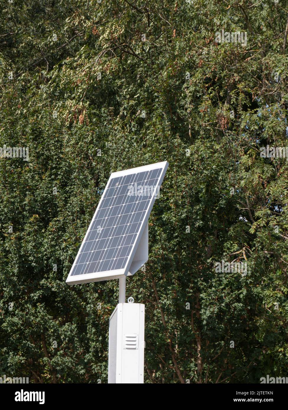 Stand-alone solar panel in a very green environment Stock Photo - Alamy