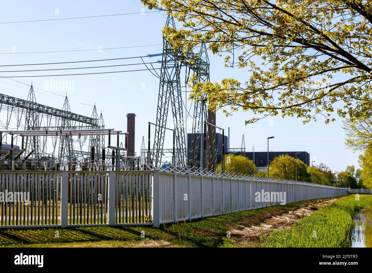 Substation at the gas turbine power plant, next to the decommissioned ...