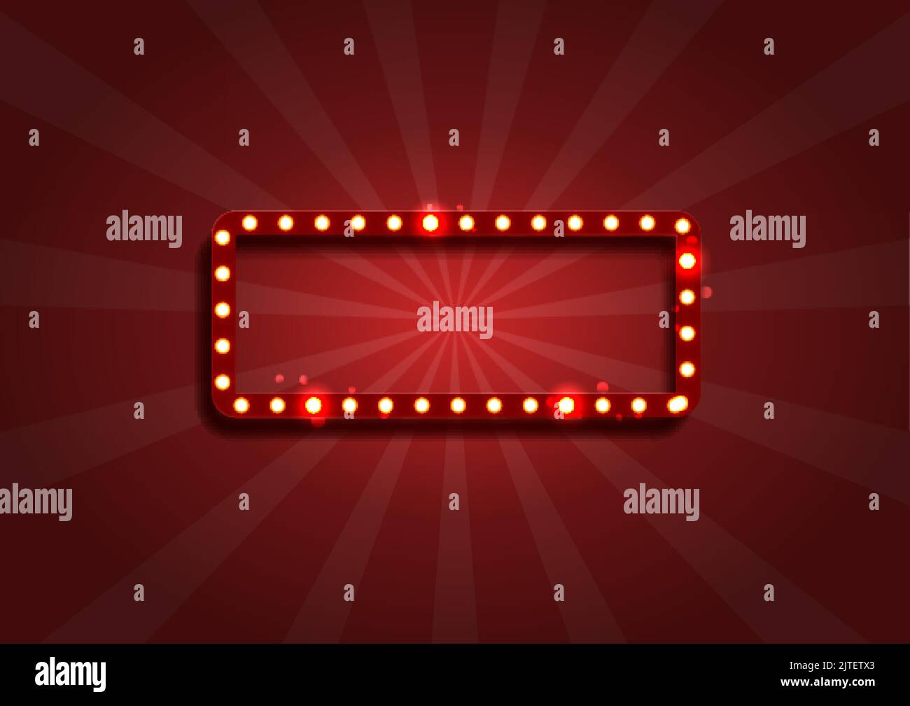 Red rectangular retro frame with glowing lamps Stock Vector Image & Art ...
