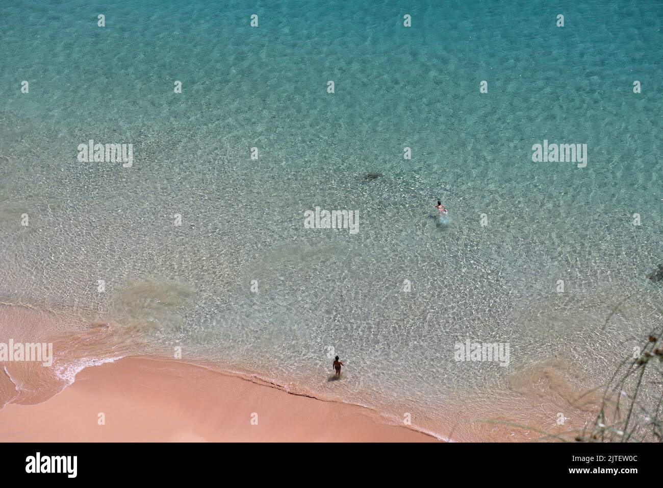 Sancho Beach, at Fernando de Noronhha, Brazil, with blue and cristaline ...