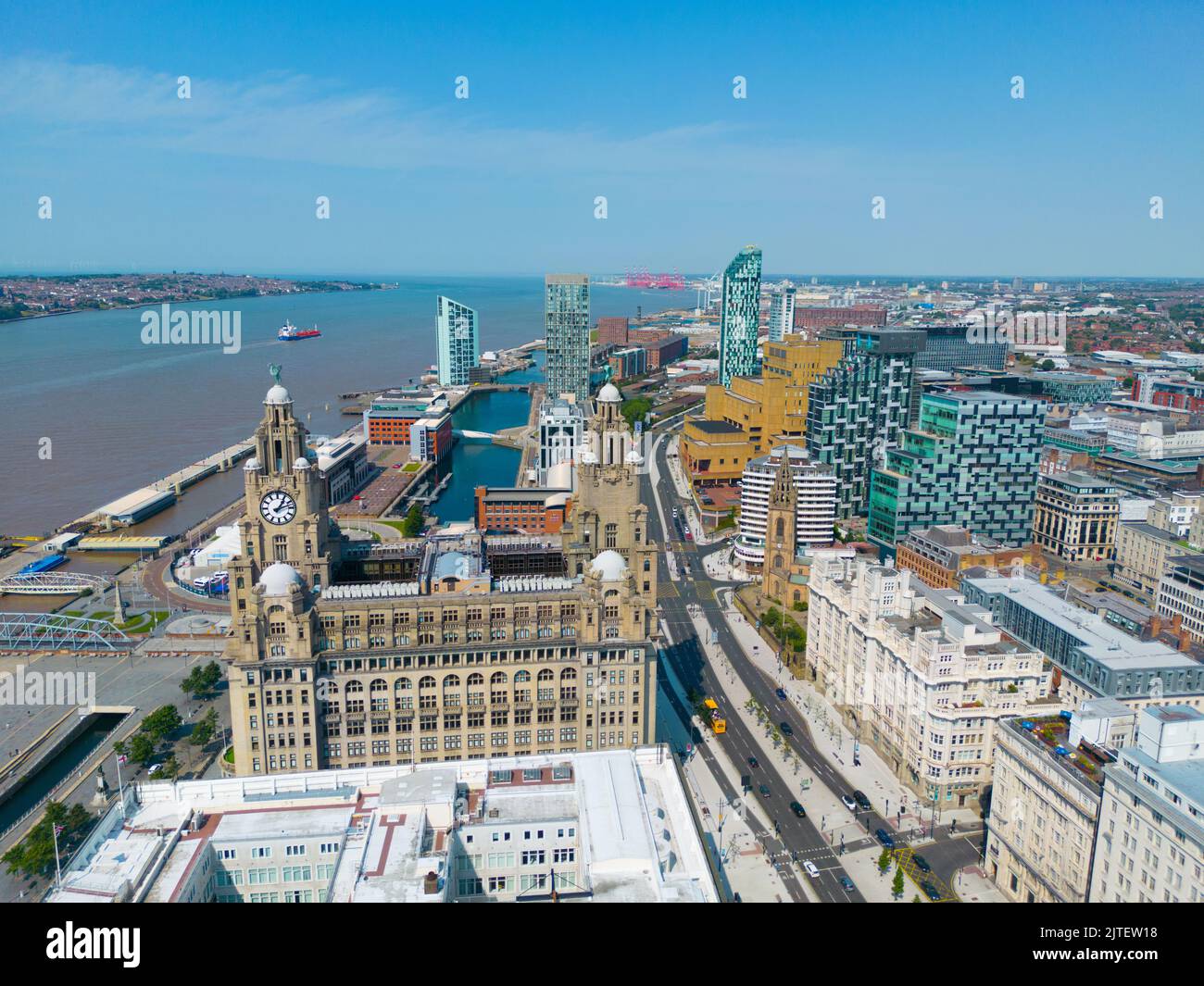 Aerial view liverpool pier head hi-res stock photography and images - Alamy